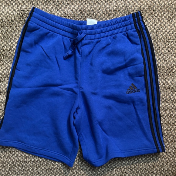 adidas | Shorts | Adidas Royal Blue Shorts With Black Stripes | Poshmark